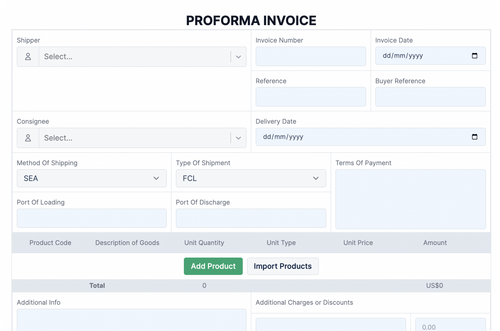 Create a Proforma Invoice - Free Template Download | Cargoflip